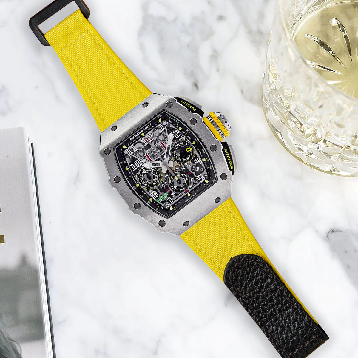Richard Mille Straps - Velcro Canvas Yellow – Liger Straps