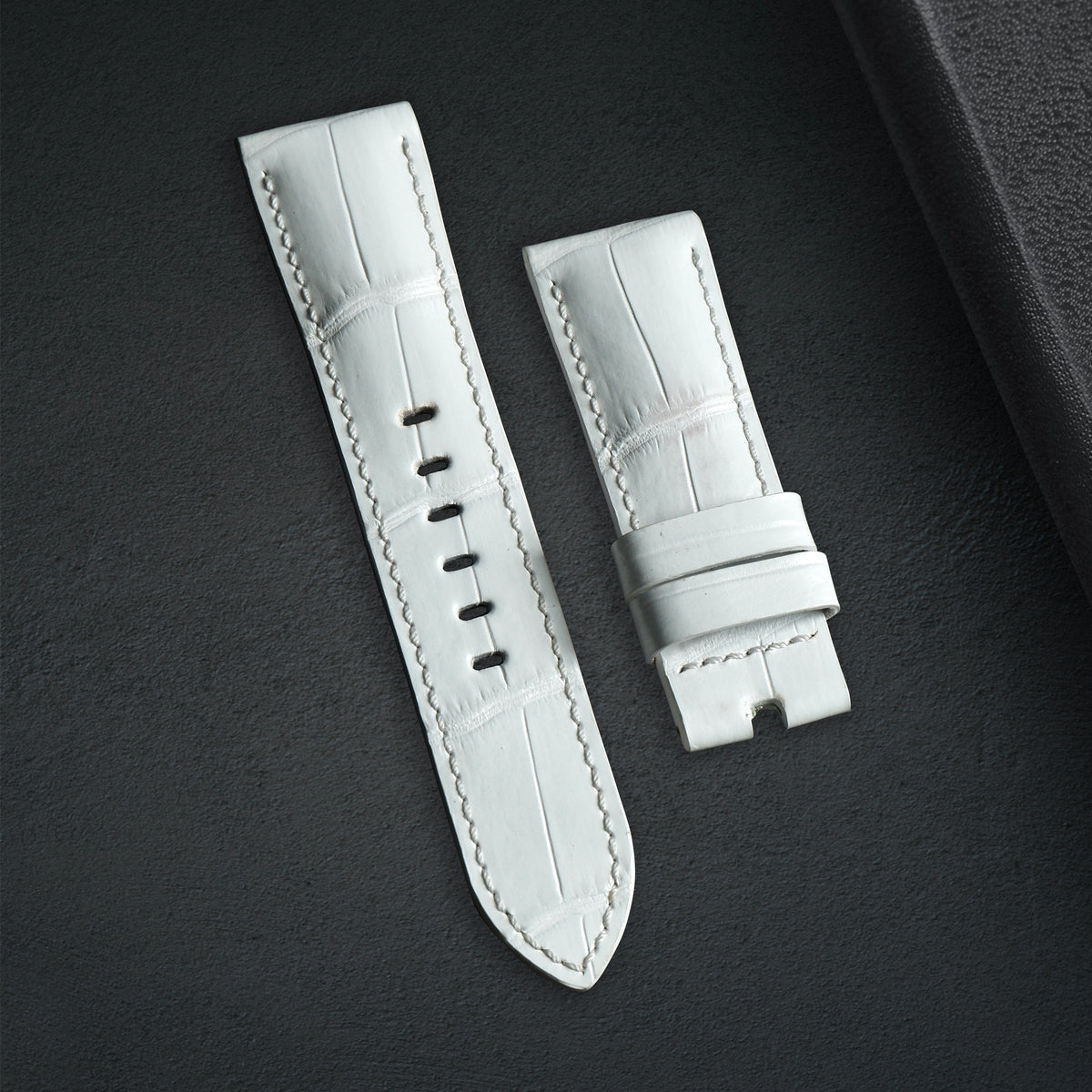 Panerai Submersible Straps - Croco White – Liger Straps