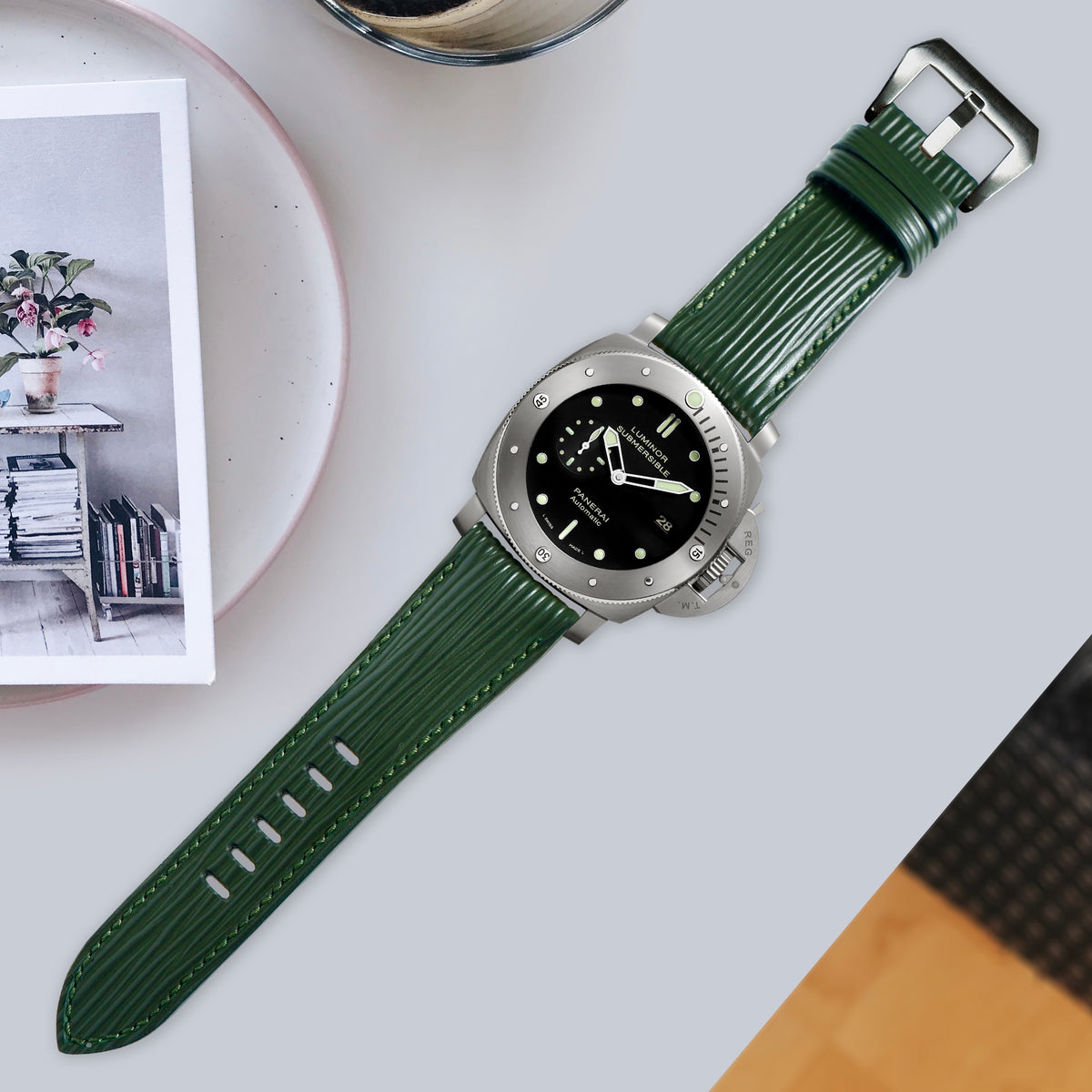 Panerai Submersible Straps - Epi Dark Green – Liger Straps