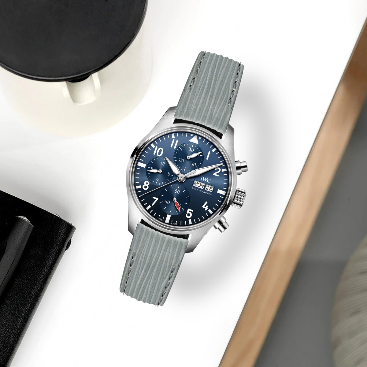 IWC Easx Change Straps - Epi Light Grey – Liger Straps