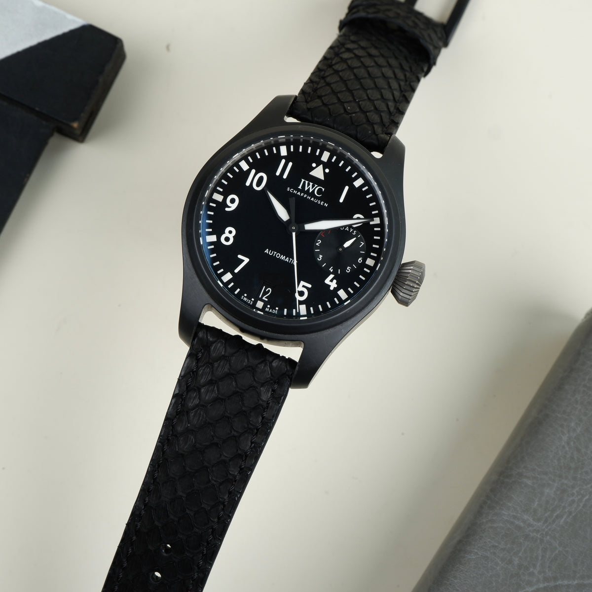 IWC Pilot Straps - Python Black – Liger Straps
