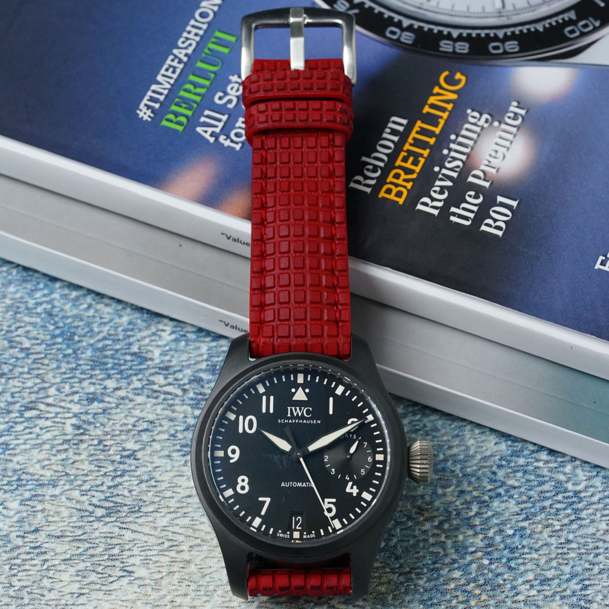 IWC Pilot Straps - Chessboard Red – Liger Straps