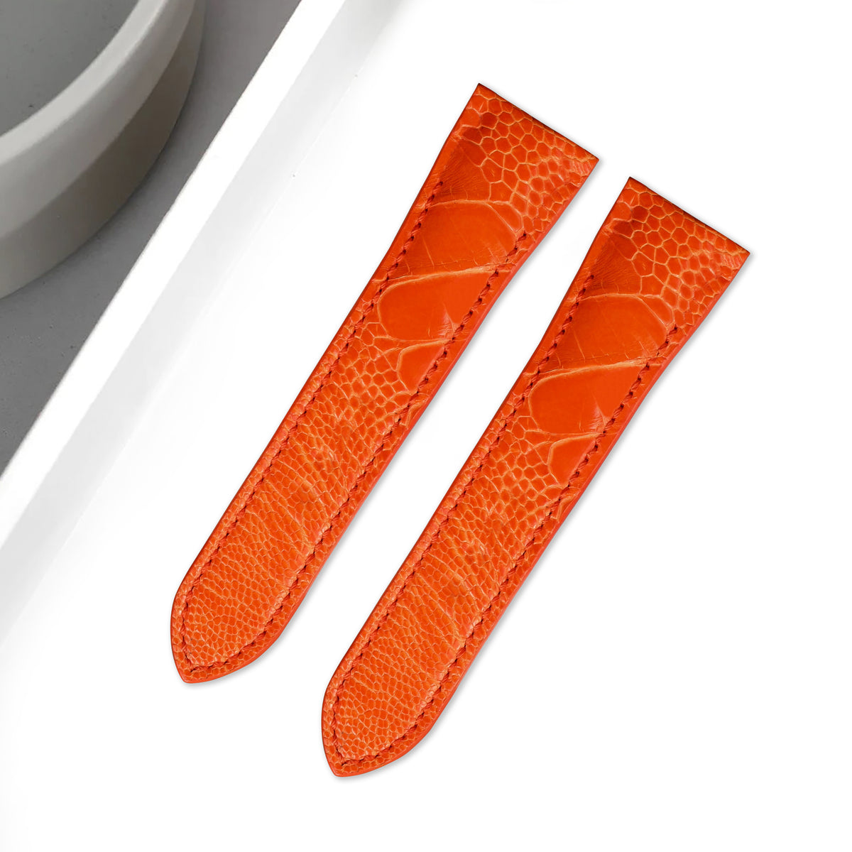 Cartier Santos 100 Straps - Ostrich Leg Orange – Liger Straps