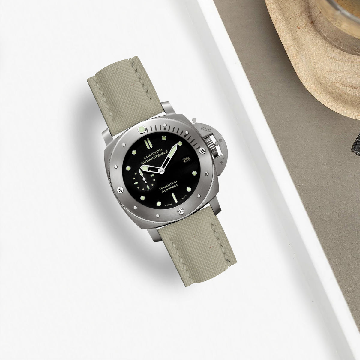 Panerai Submersible Straps - Canvas Broken White – Liger Straps
