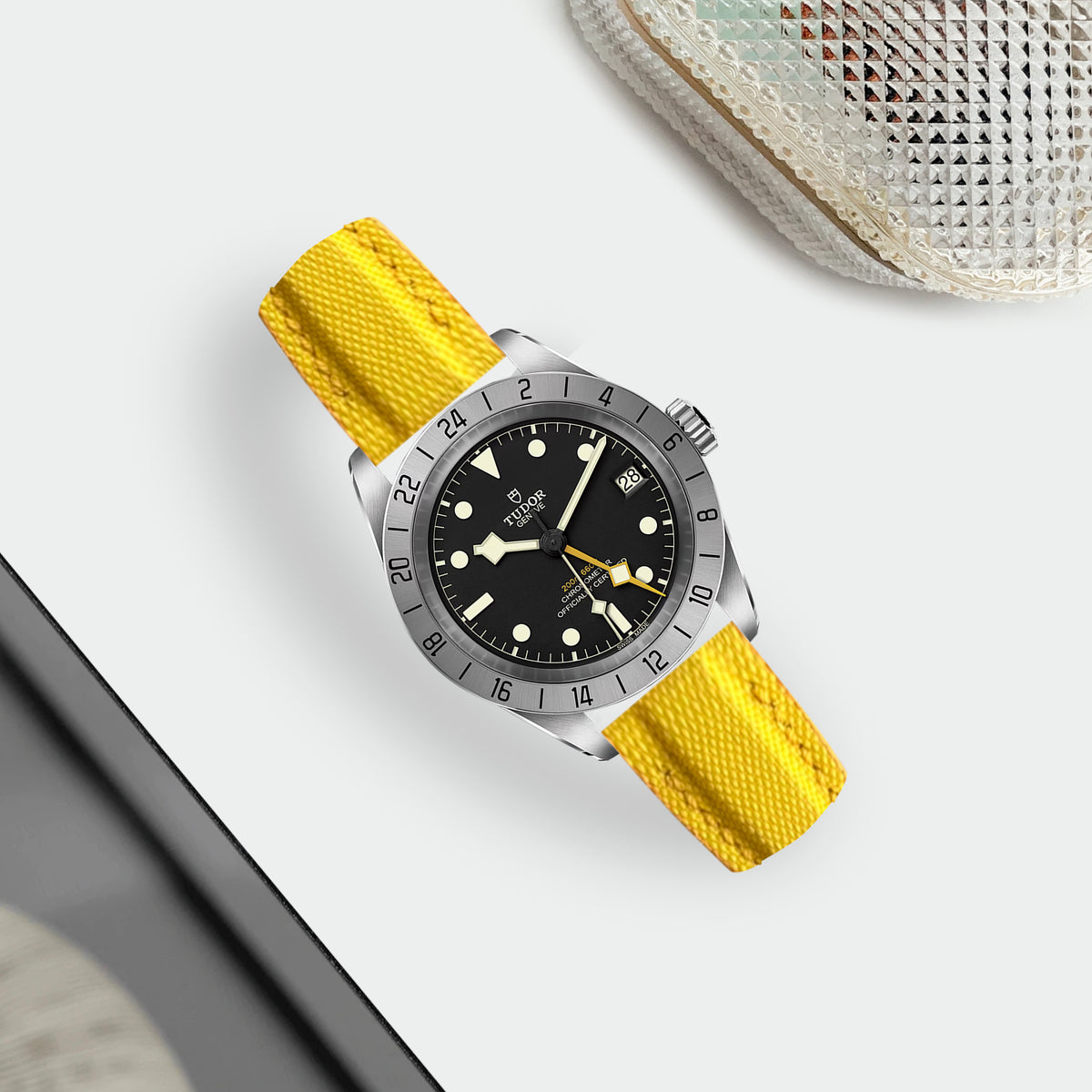 Tudor Blackbay Pro Straps - Canvas Extreme Padded Yellow – Liger Straps