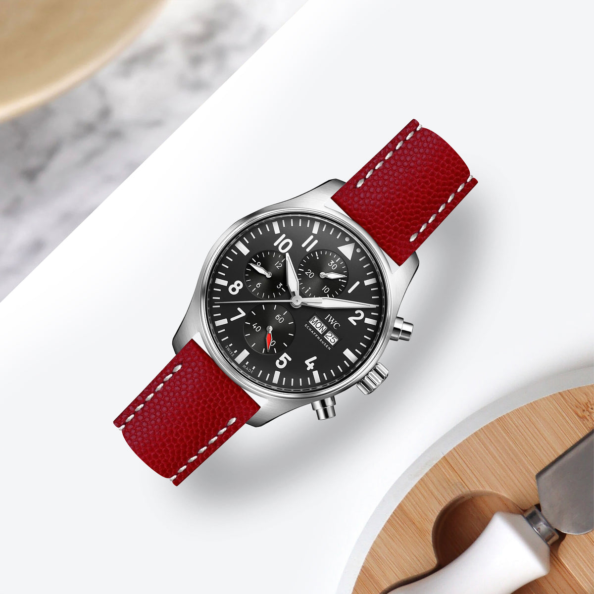 IWC Pilot Straps - Caviar Red – Liger Straps