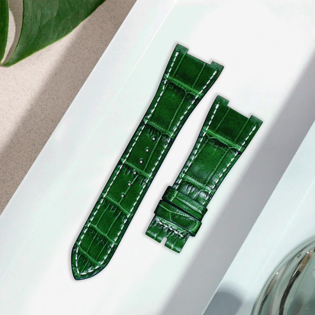 Patek Nautilus Straps - Croco British Green – Liger Straps