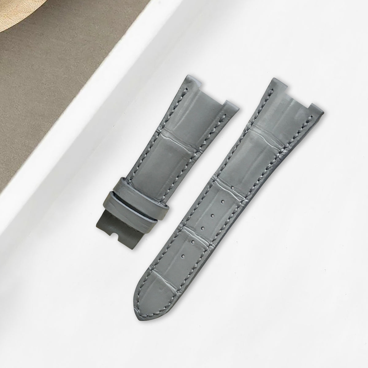 Patek Nautilus Straps - Croco Light Grey – Liger Straps