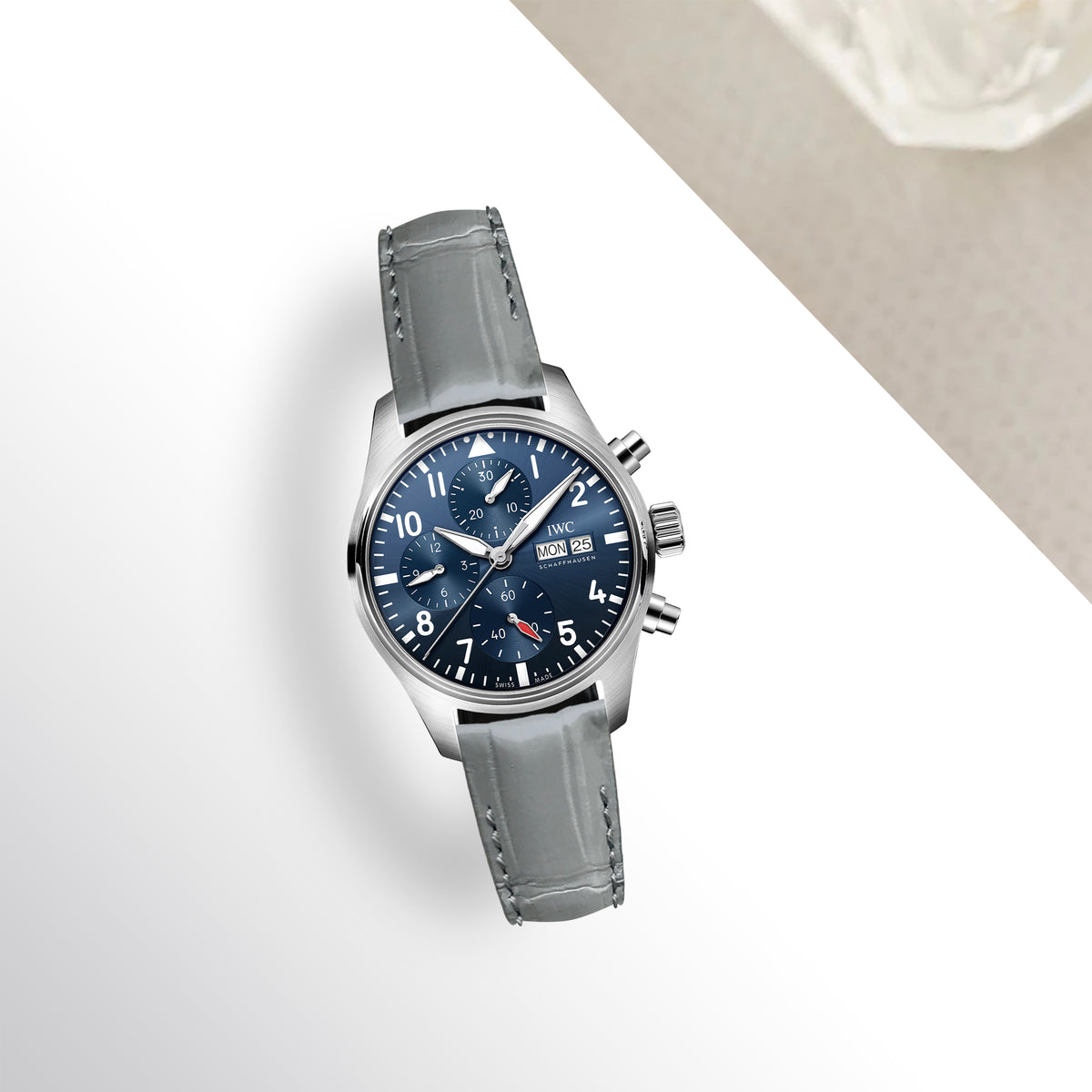 IWC Easx Change Straps - Croco Light Grey – Liger Straps