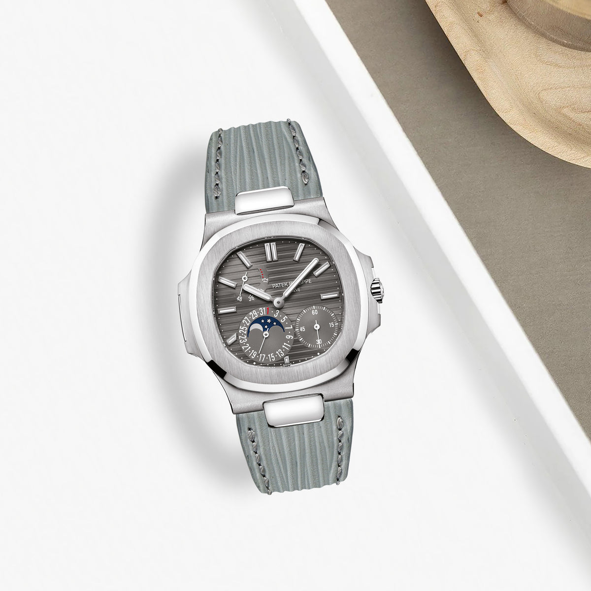 Patek Nautilus Straps - Epi Light Grey – Liger Straps