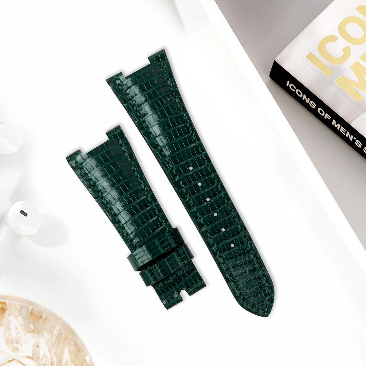 Patek Nautilus Straps - Lizard Dark Green – Liger Straps