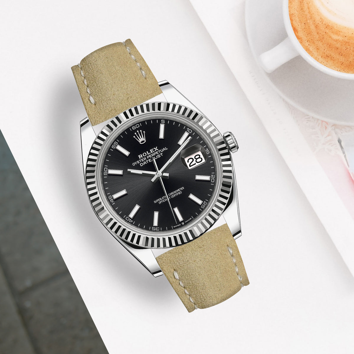 Rolex Datejust Straps - Nubuck Beige – Liger Straps