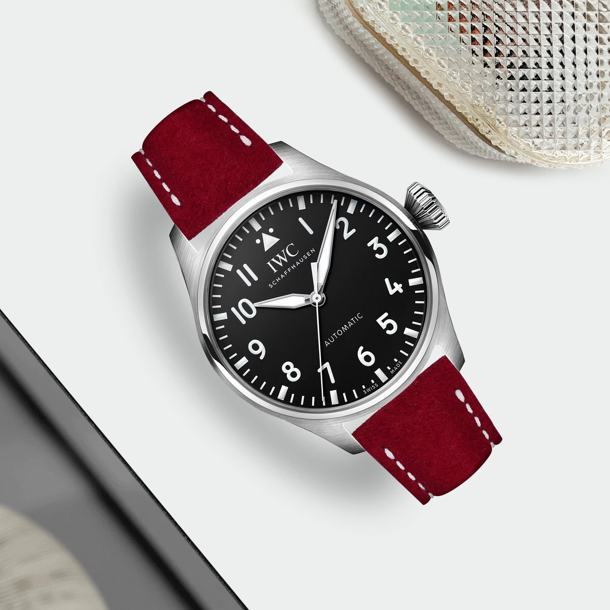 IWC Pilot Straps - Nubuck Red – Liger Straps