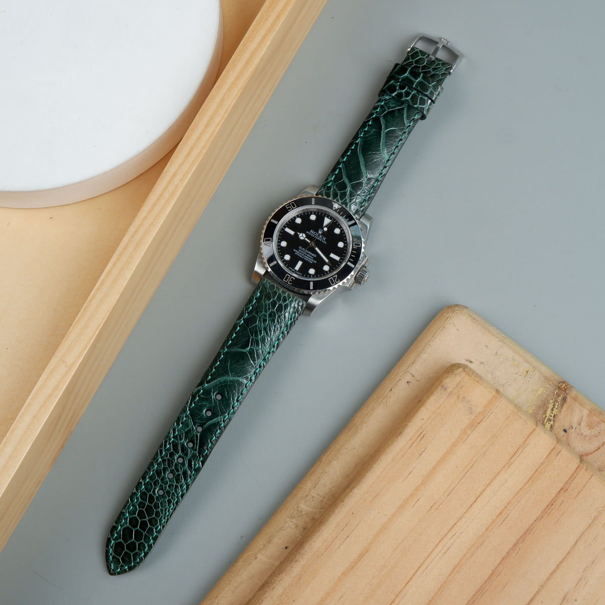 Rolex Submariner Straps - Ostrich Dark Green – Liger Straps