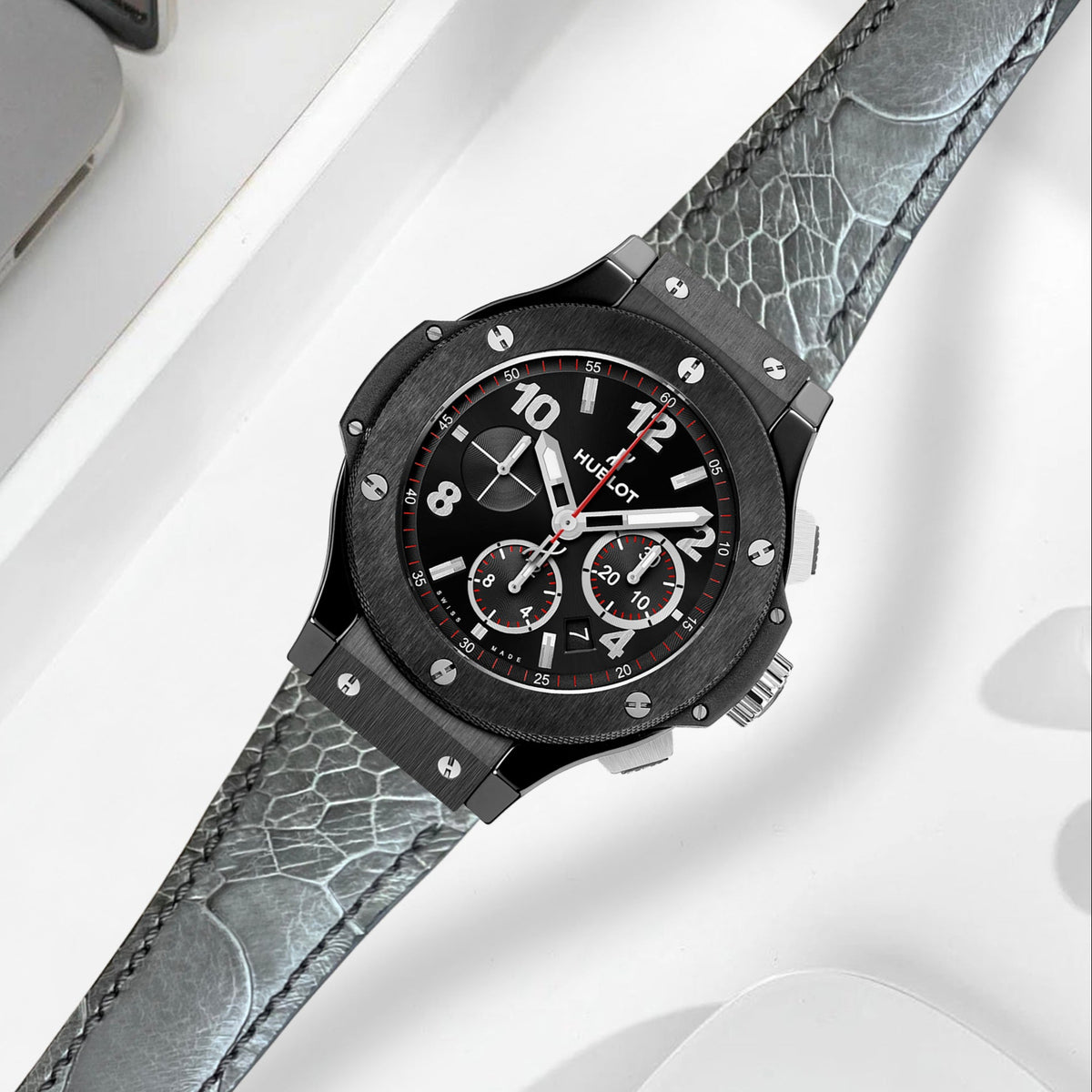 Hublot Big Bang Straps - Ostrich Leg Light Grey – Liger Straps