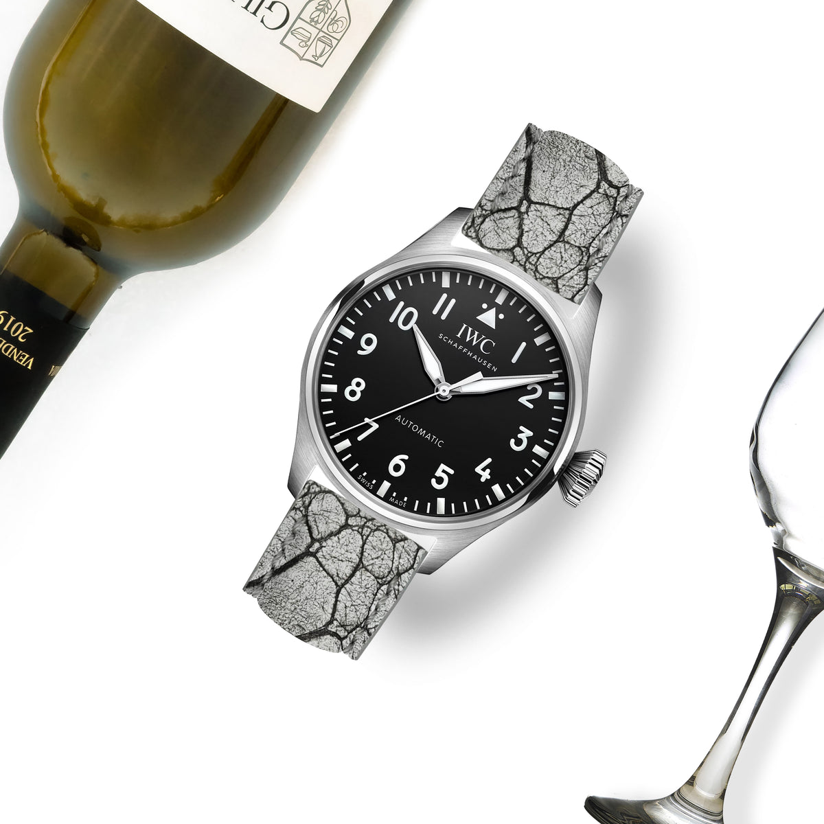 IWC Pilot Straps - Ostrich Leg Nubuck Opaline – Liger Straps