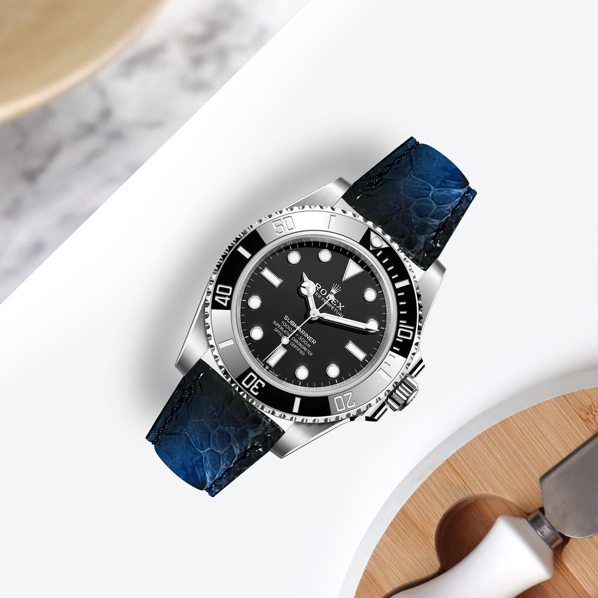 Rolex Submariner Straps - Ostrich Leg Space Blue – Liger Straps