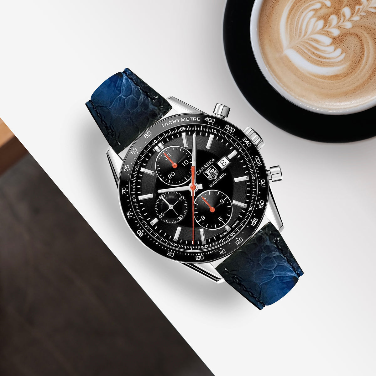 Tag Heuer Carrera Straps - Ostrich Leg Space Blue – Liger Straps