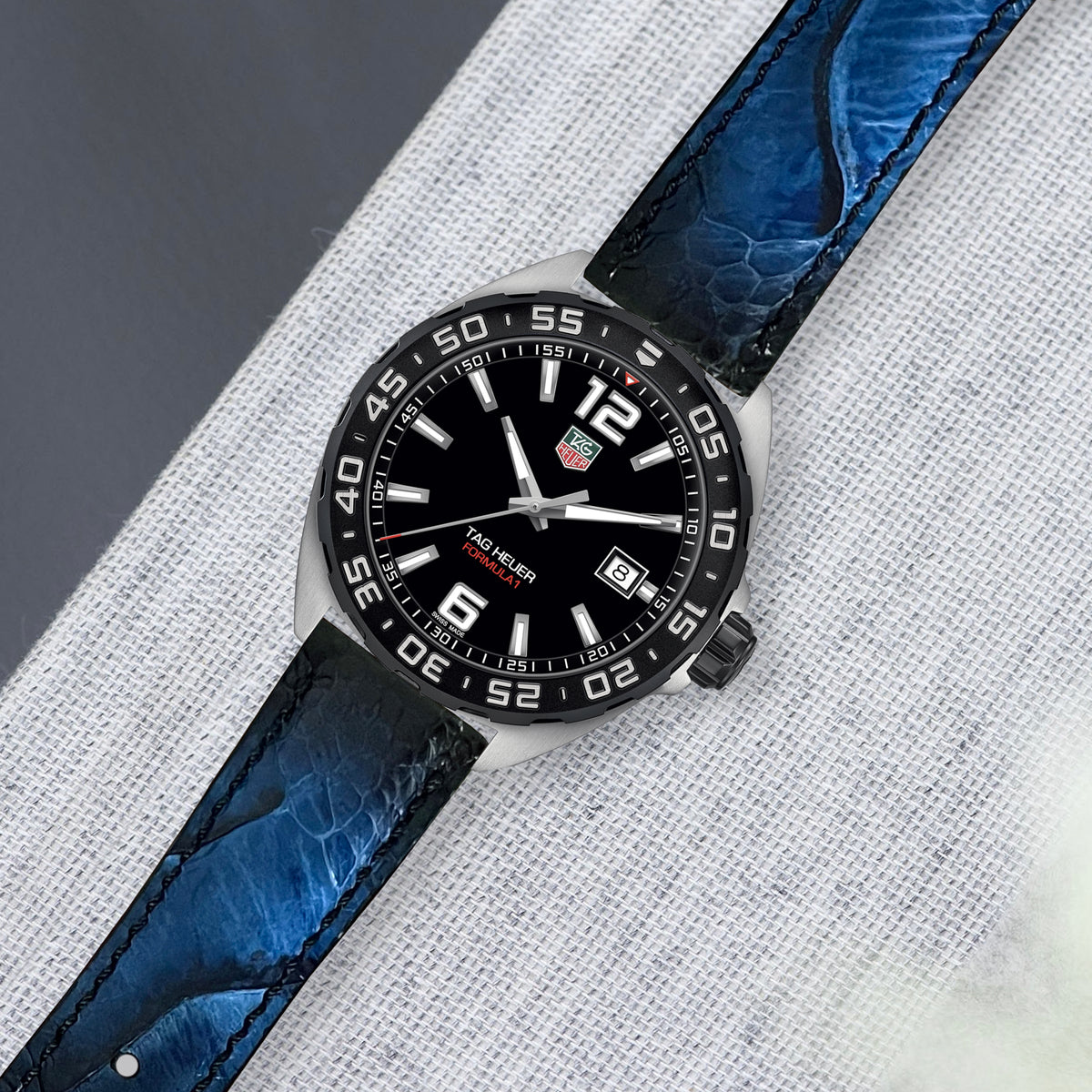 Tag Heuer Formula 1 Straps - Ostrich Leg Space Blue – Liger Straps