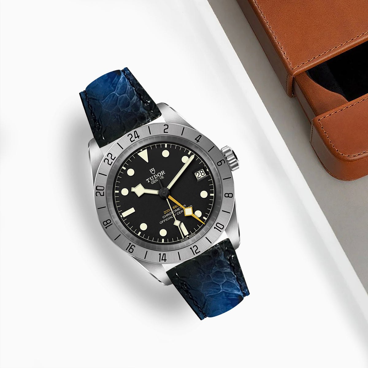 Tudor Blackbay Pro Straps - Ostrich Leg Space Blue – Liger Straps