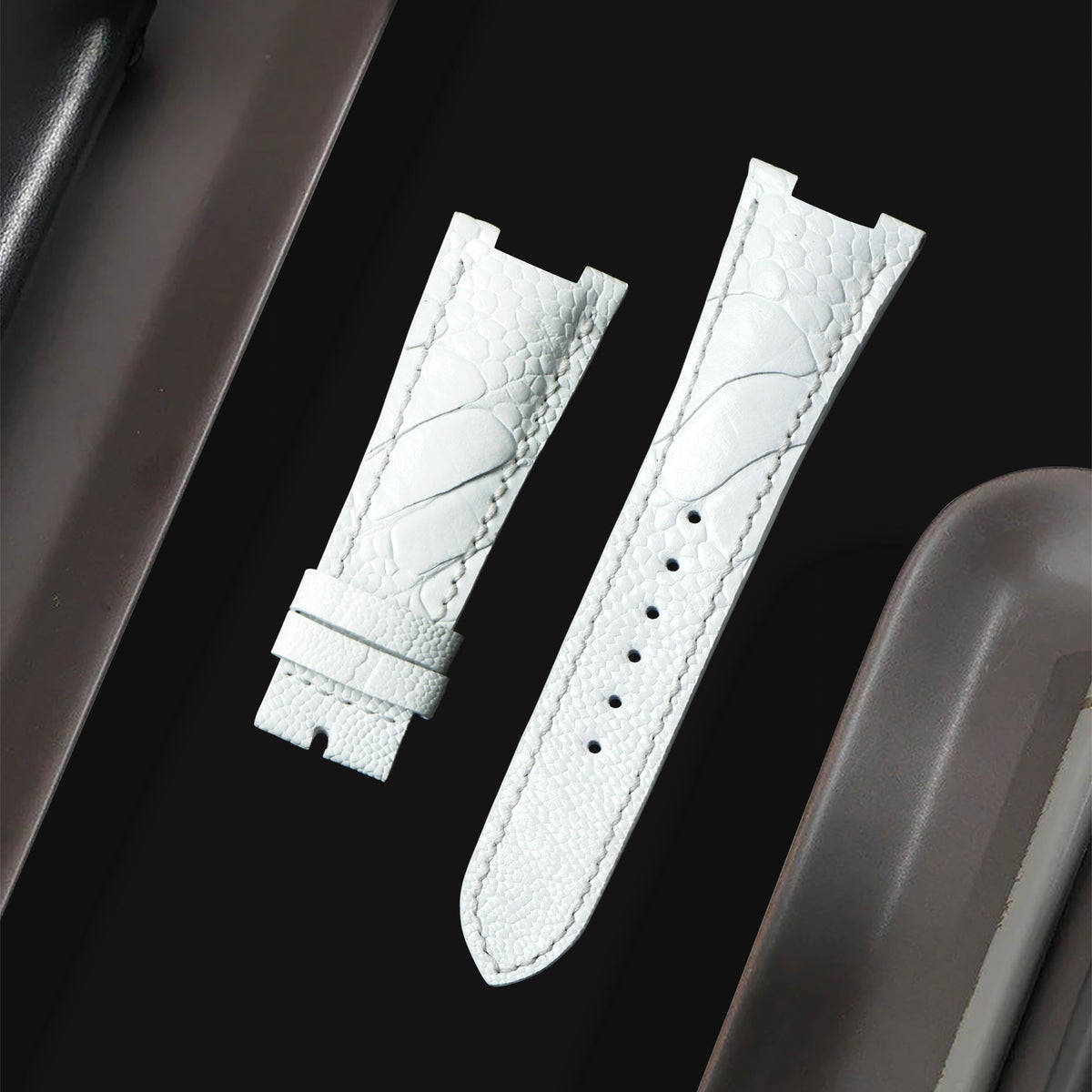Patek Nautilus Straps - Ostrich Leg White – Liger Straps