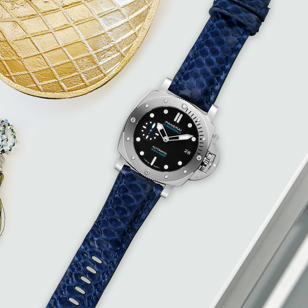Panerai Submersible Straps - Python Navy Blue – Liger Straps