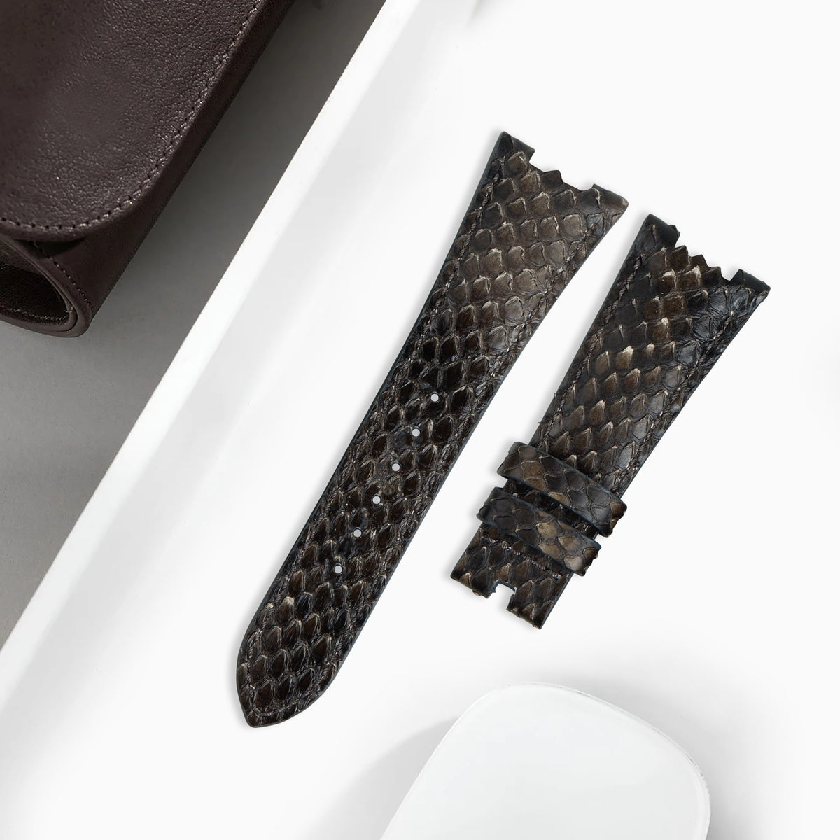 Patek Nautilus Straps - Python Slate Grey – Liger Straps