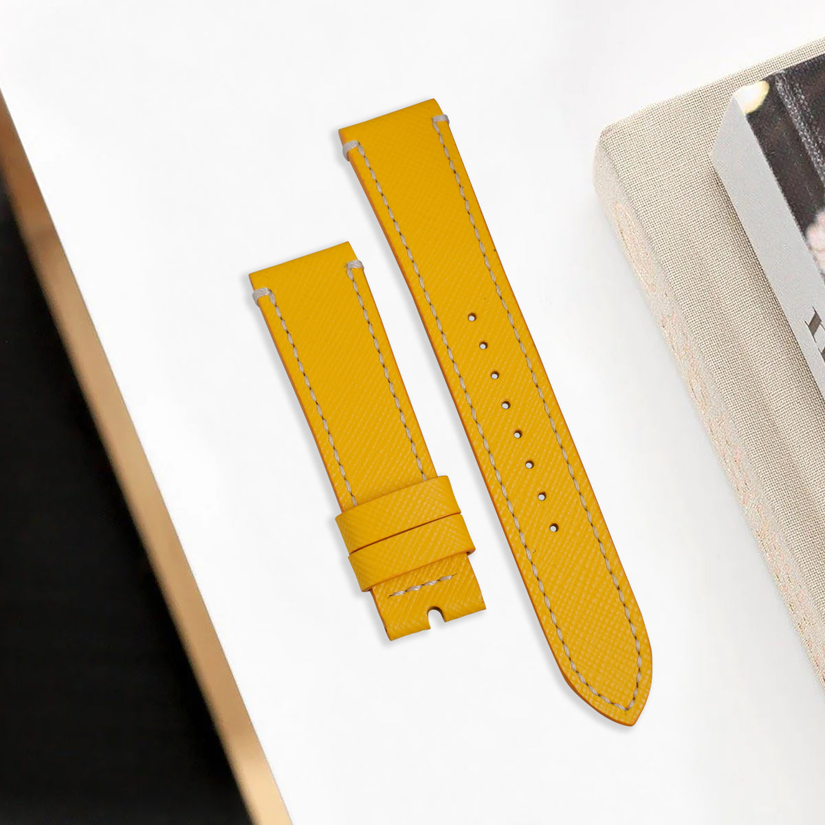 Omega MoonSwatch X Swatch Straps - Saffiano Yellow – Liger Straps