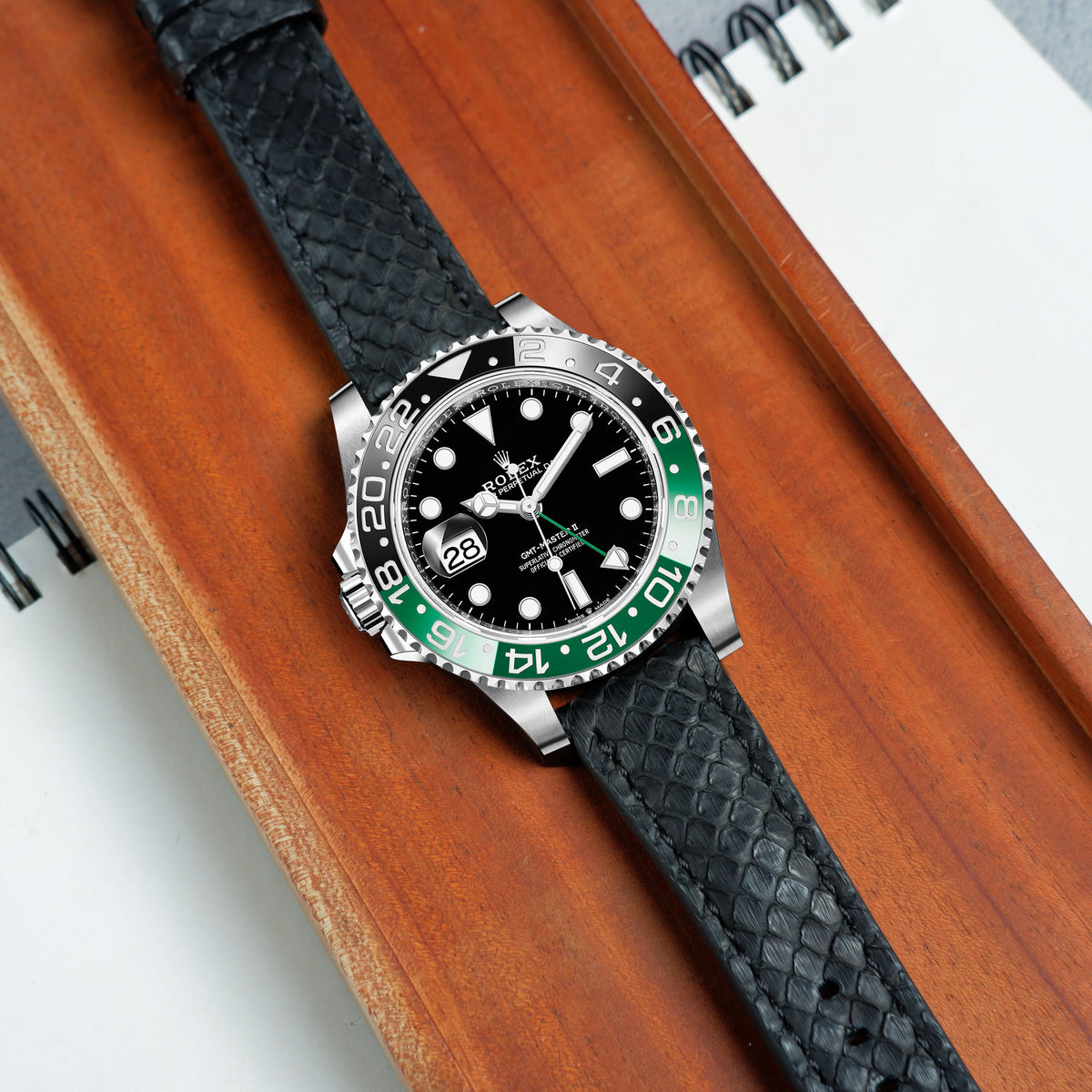 Rolex GMT Master II Straps - Python Black – Liger Straps