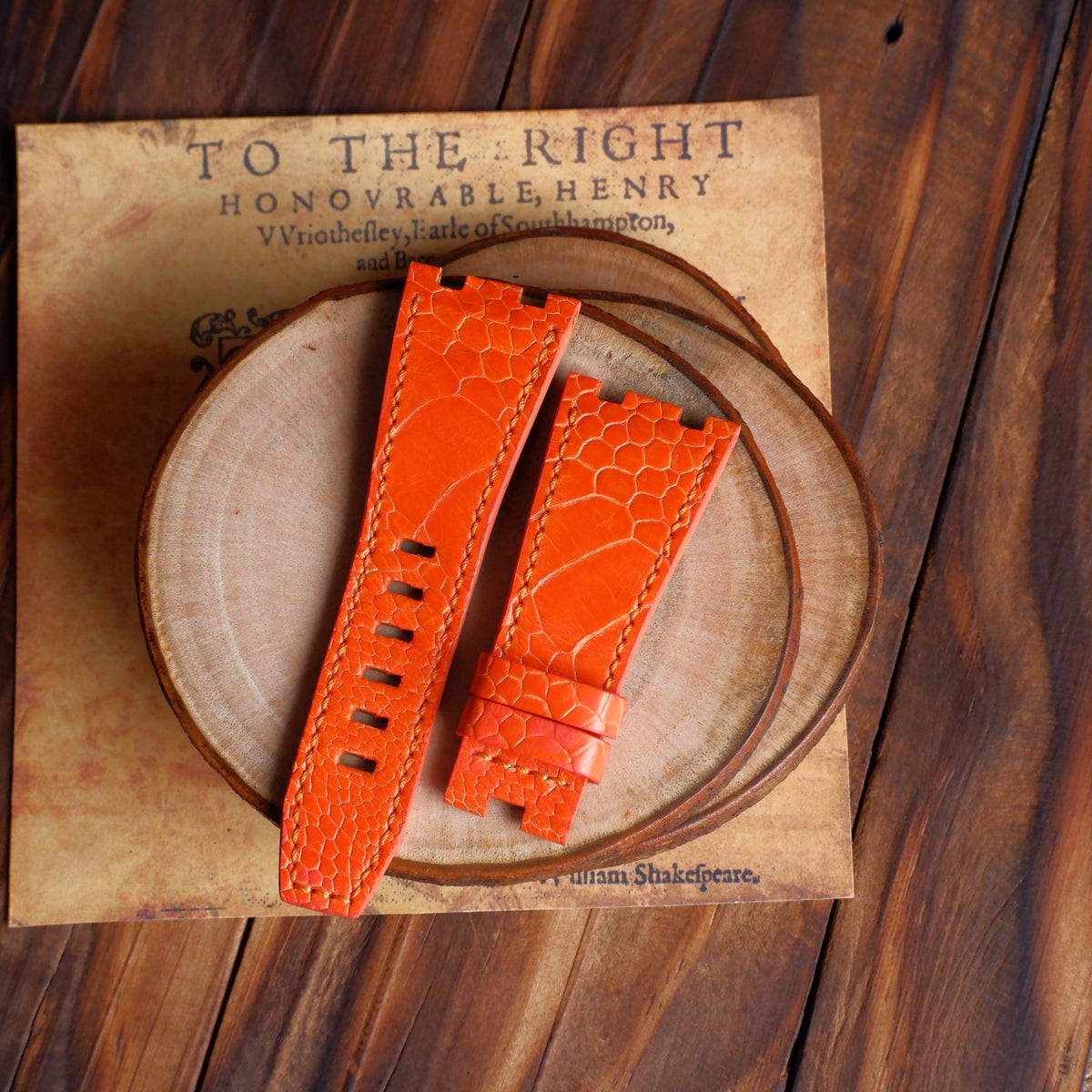 AP ROO Diver Straps - AP Ostrich Leg Orange – Liger Straps