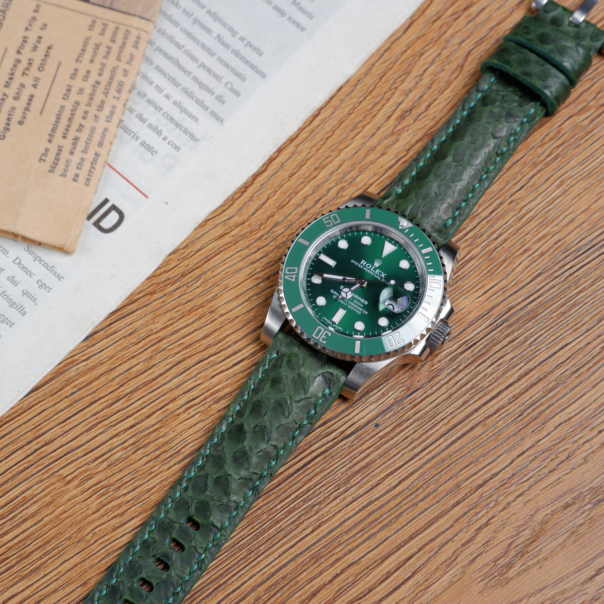 Rolex Submariner Green Hulk Straps - Python Dark Green – Liger Straps