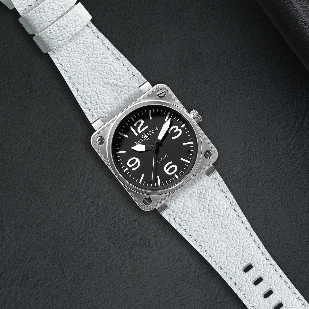 Bell Ross 01, 02, 03, BR X, BR S Straps - Chevre White – Liger Straps