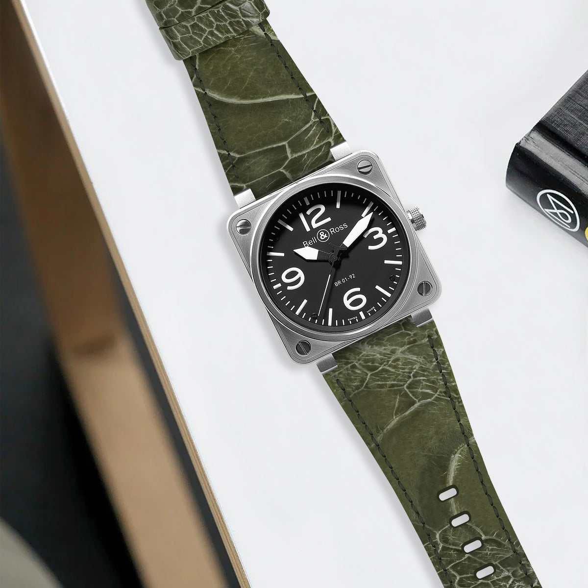 Bell Ross 01, 02, 03, BR X, BR S Straps - Ostrich Leg Oakmoss – Liger ...