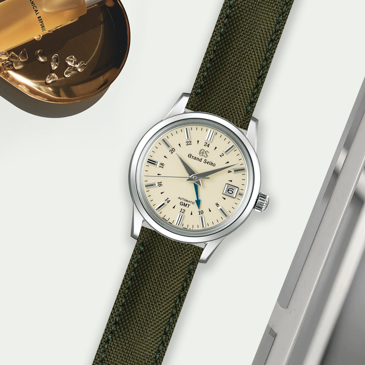 Grand Seiko Elegance Straps - Canvas Army Green – Liger Straps