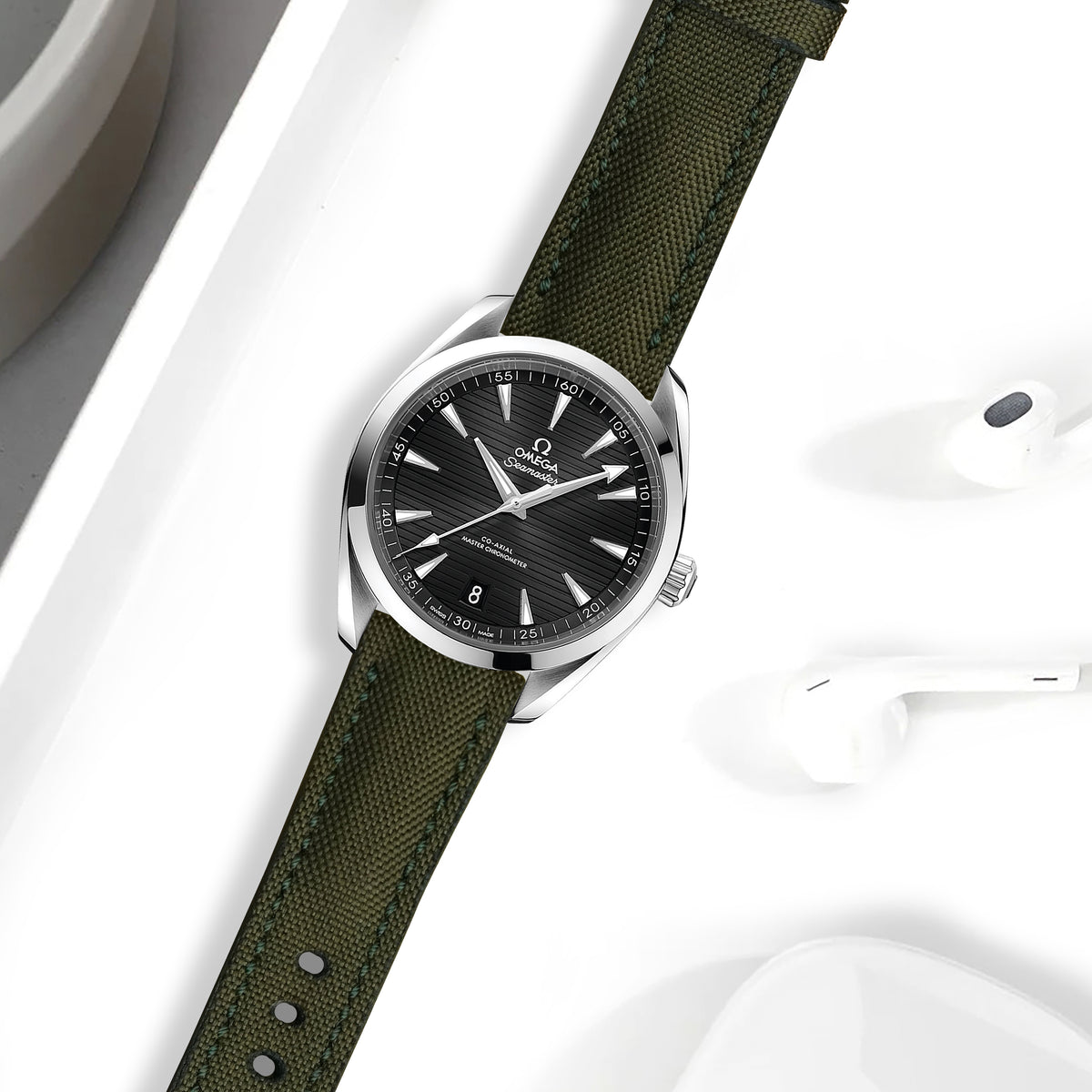 Omega Seamaster Aqua Terra Straps - Canvas Army Green – Liger Straps
