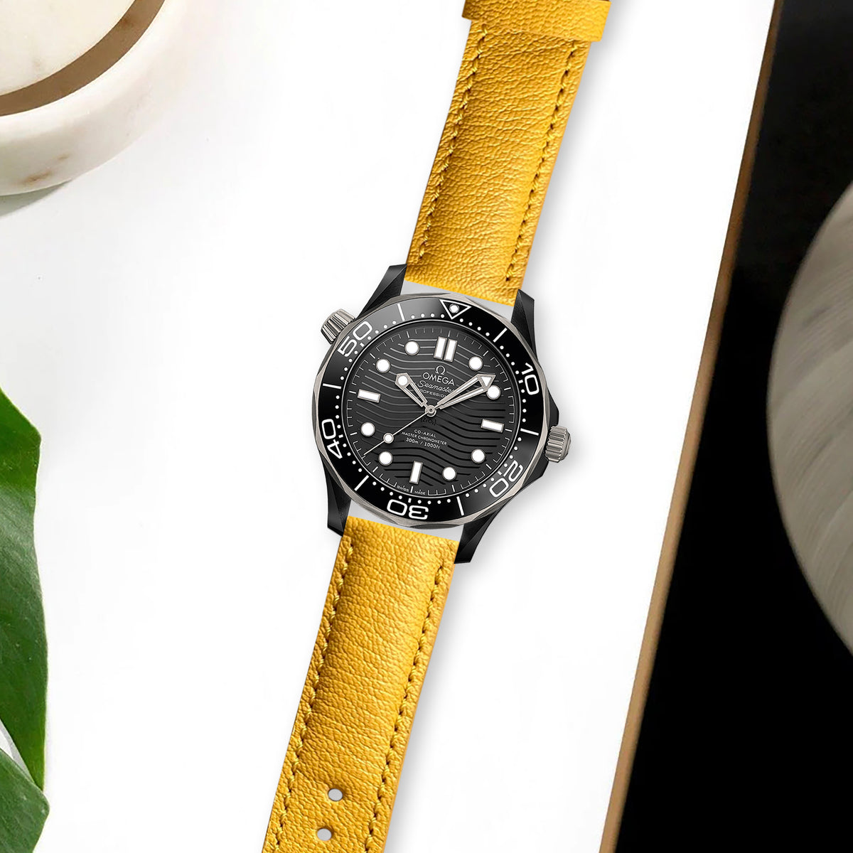 Omega Seamaster Diver 300m Straps - Chevre Yellow – Liger Straps