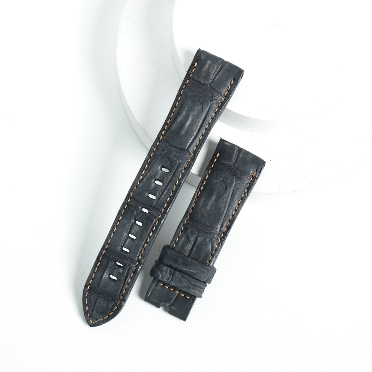 Omega Seamaster Aqua Terra Straps - Croco Nubuck Anthracite – Liger Straps