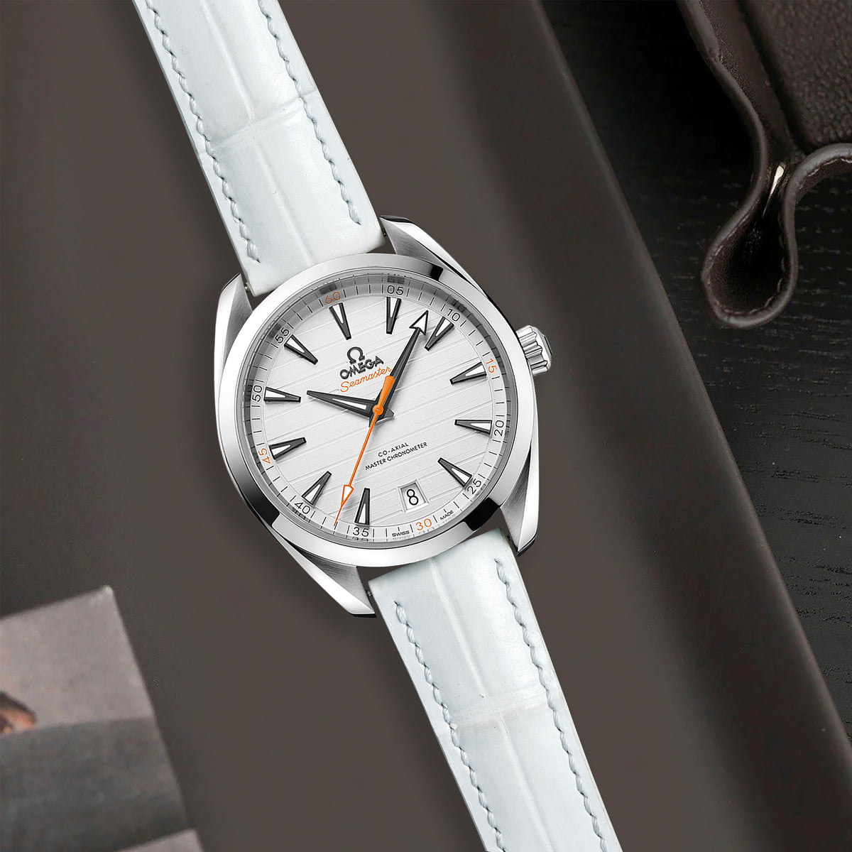 Omega Seamaster Aqua Terra Straps - Croco White – Liger Straps
