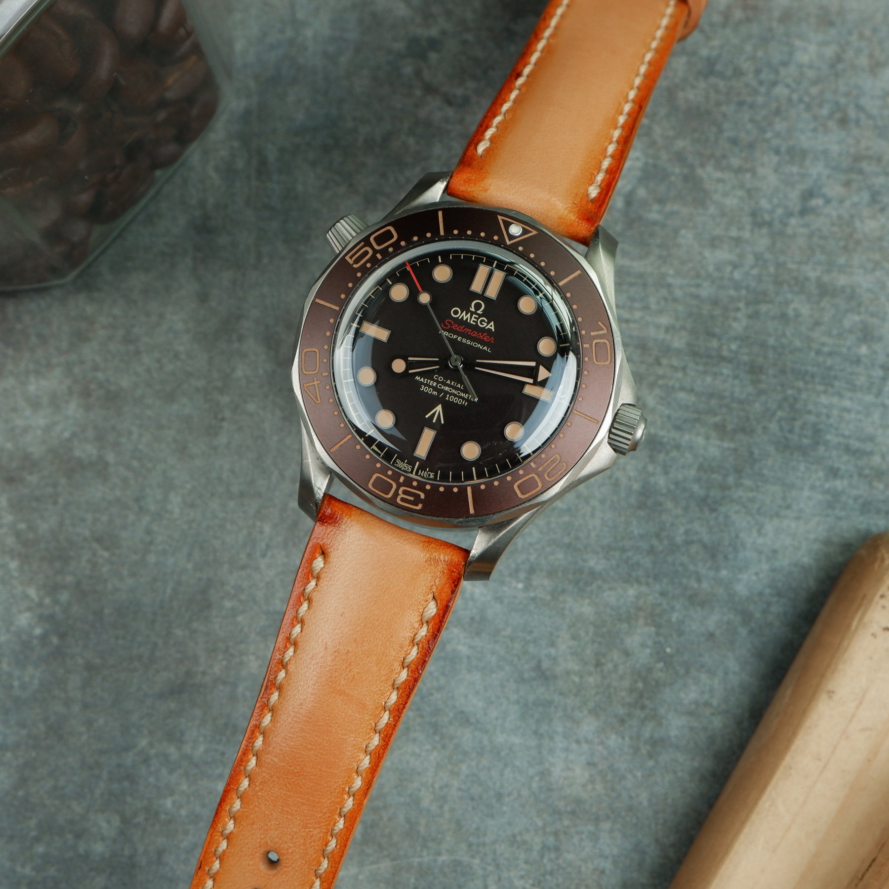 Omega Seamaster Diver 300m Straps - Dappled Tan – Liger Straps