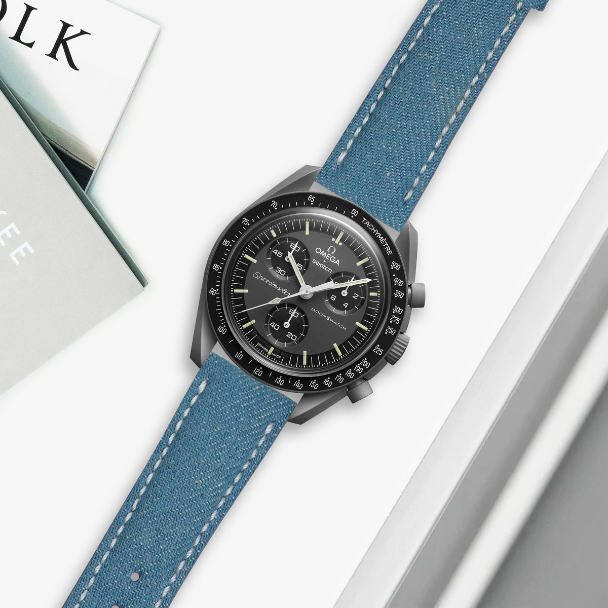 Omega MoonSwatch X Swatch Straps - Denim Blue Rebel – Liger Straps