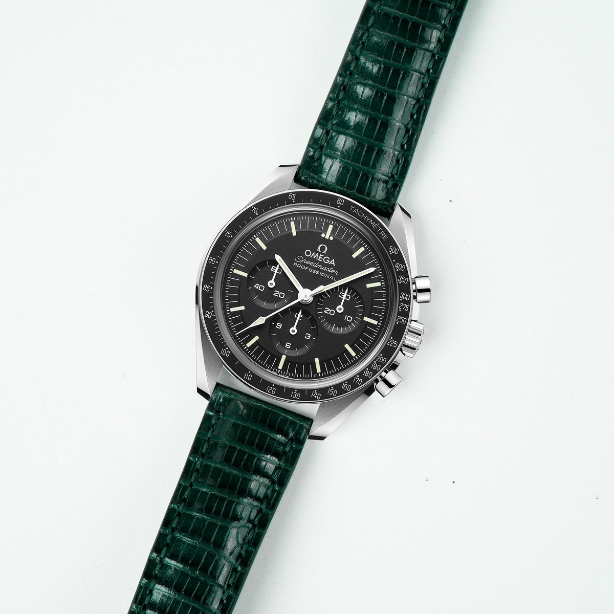 Omega Speedmaster Moonwatch Straps - Lizard Dark Green – Liger Straps