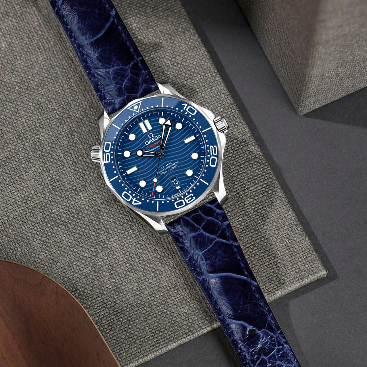Omega Seamaster Diver 300m Straps - Ostrich Leg Navy Blue – Liger Straps