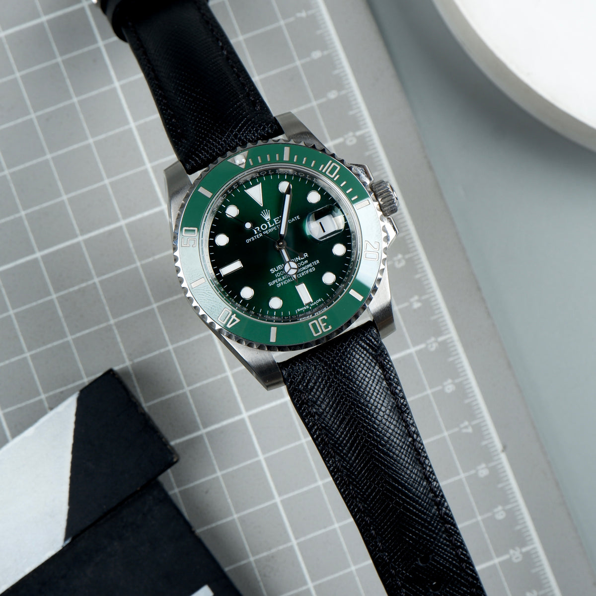 Rolex Submariner Green Hulk Straps - Saffiano Black – Liger Straps