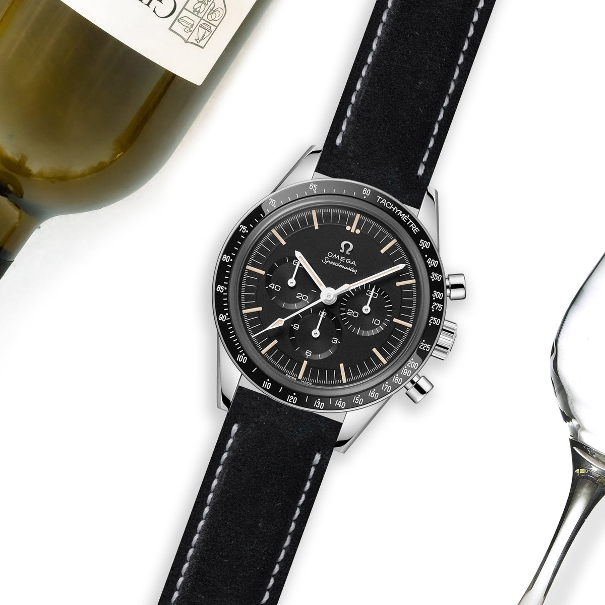 Omega Speedmaster Heritage Straps - Suede Black – Liger Straps