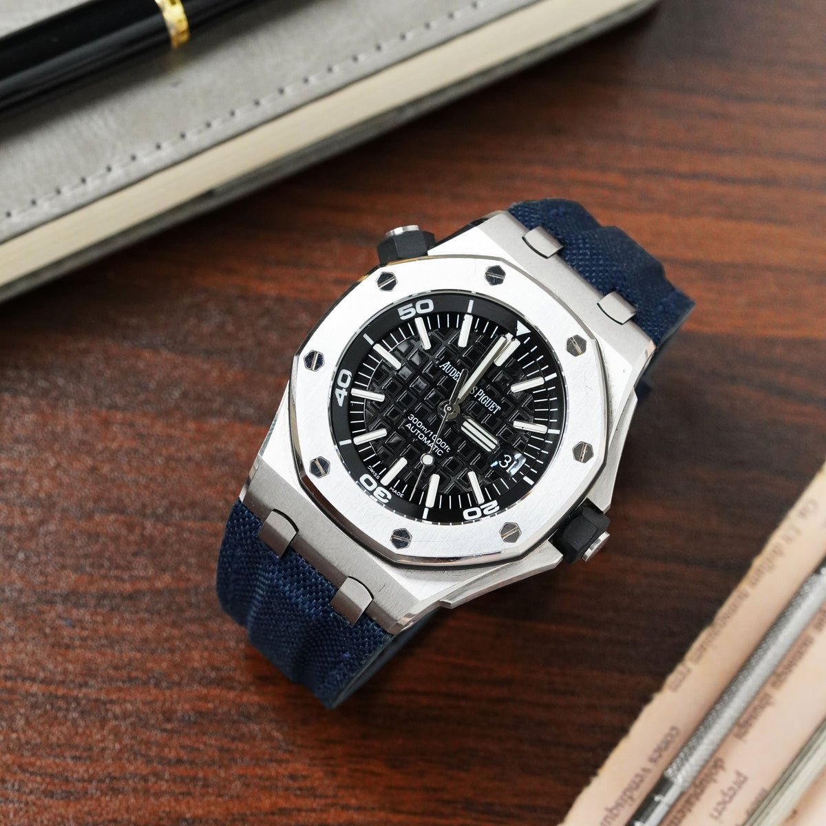 AP ROO Diver Straps - AP Canvas Extreme Padded Navy Blue – Liger Straps