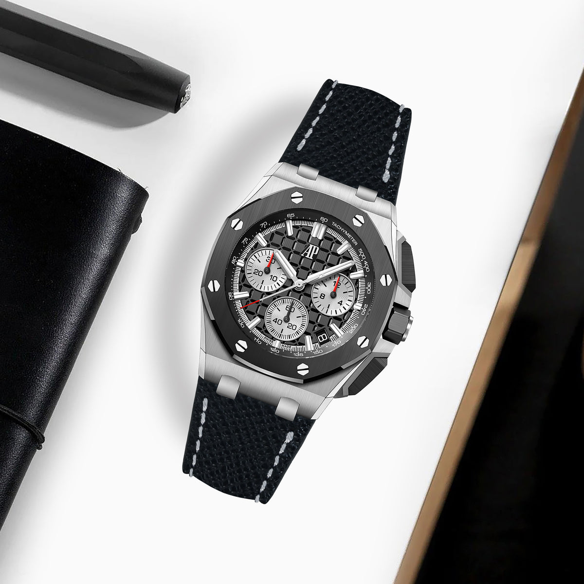 AP Interchangeable Quick Release Straps - AP Epsom Black – Liger Straps