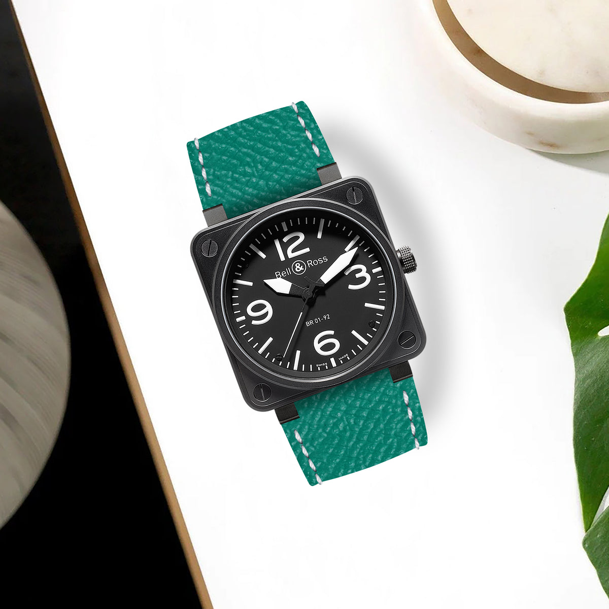 Bell Ross 01, 02, 03, BR X, BR S Straps - Epsom Turquoise – Liger Straps