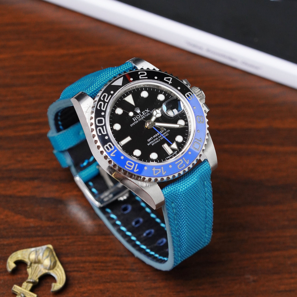 Rolex GMT Master II Batman Straps - Canvas Extreme Padded Cyan – Liger ...