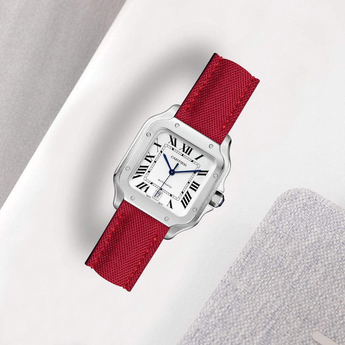 Cartier New Santos Quick Release Straps - Canvas Red – Liger Straps