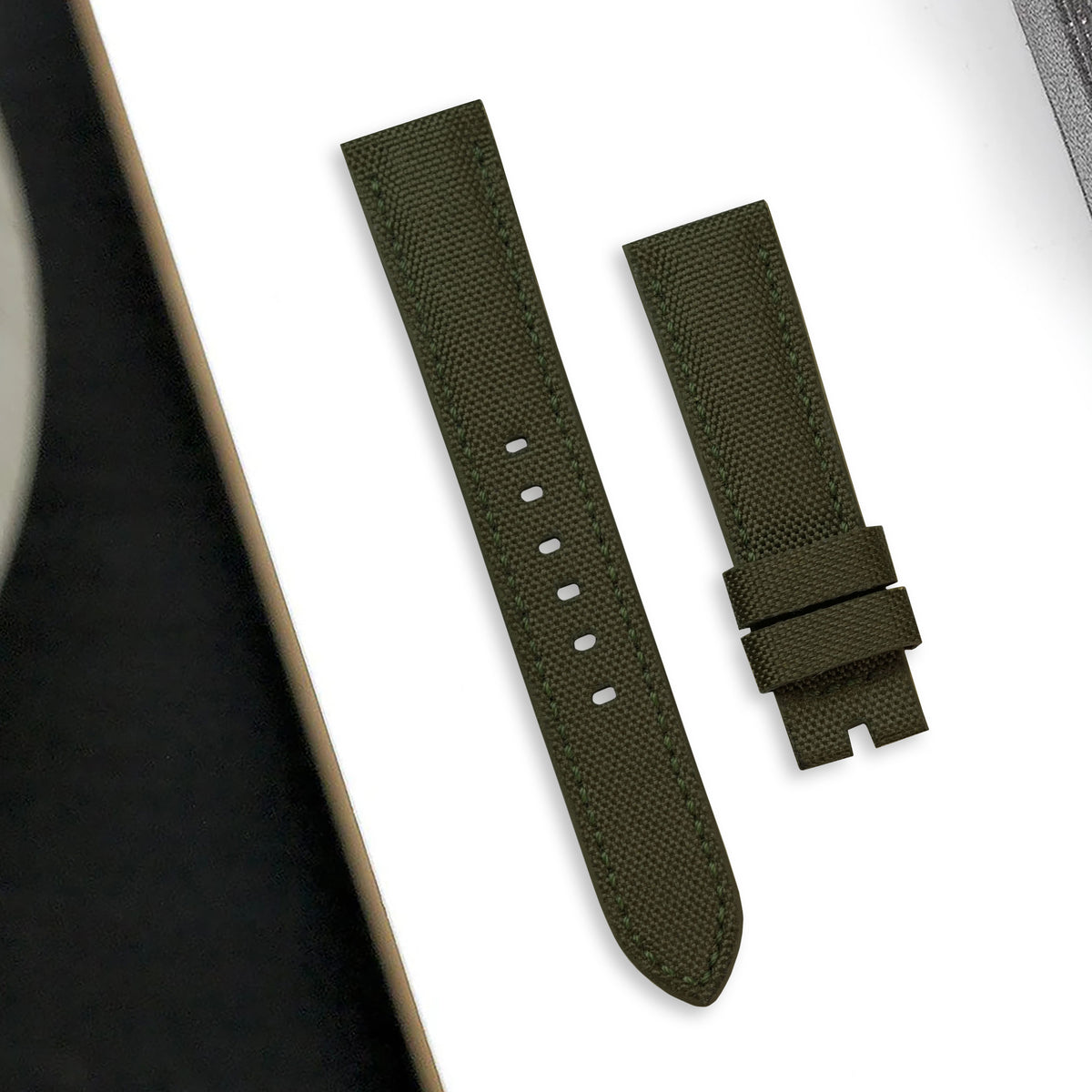IWC Pilot Straps - Canvas Army Green – Liger Straps